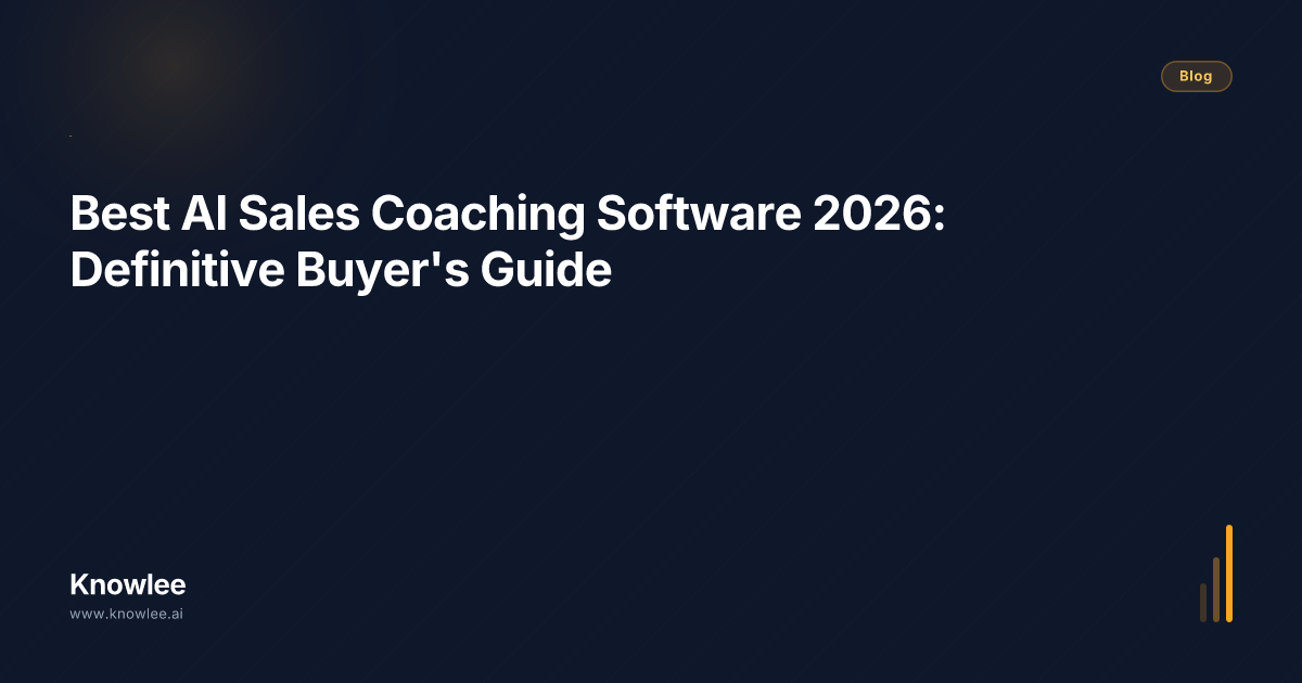 Best AI Sales Coaching Software 2026: Definitive Buyer's Guide ...