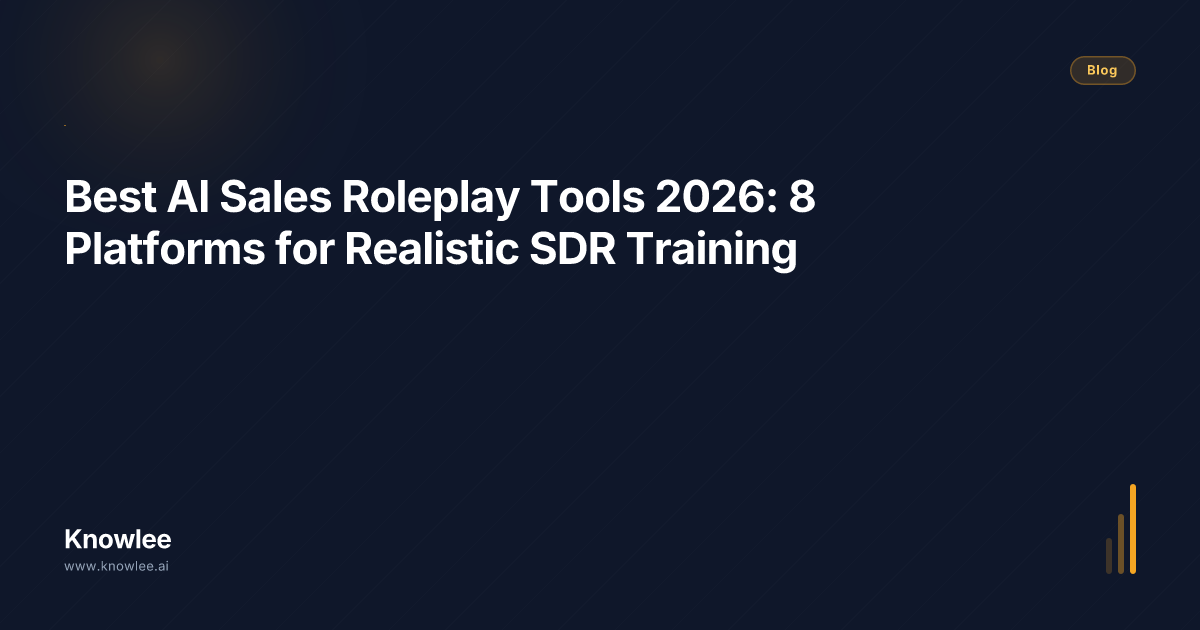 Best AI Sales Roleplay Tools 2026: 8 Platforms for Realistic SDR ...