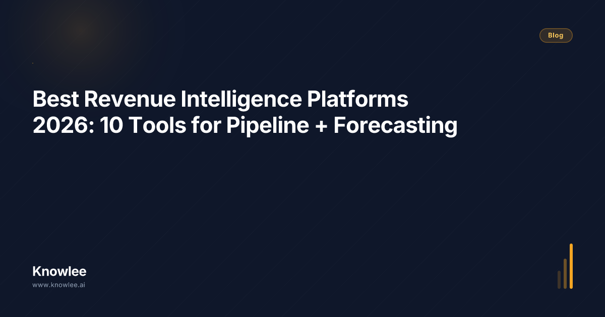 Best Revenue Intelligence Platforms 2026: 10 Tools for Pipeline ...