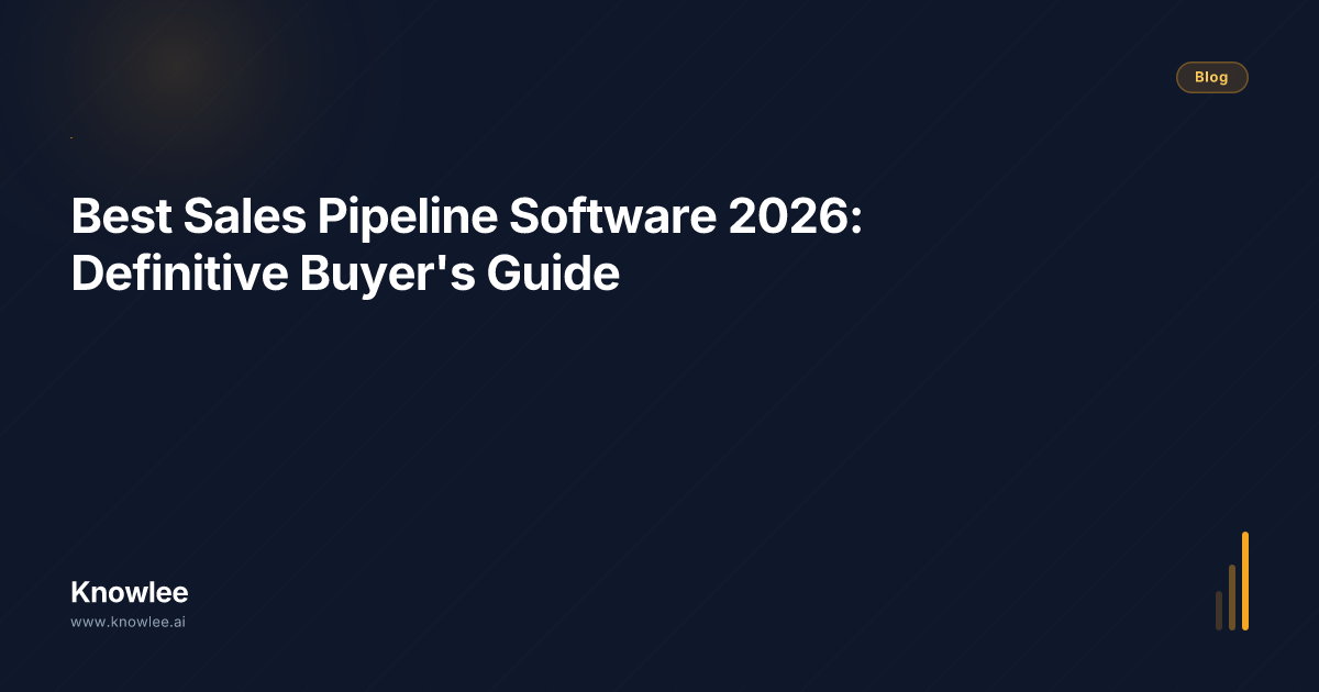 Best Sales Pipeline Software 2026: Definitive Buyer's Guide | Knowlee Blog