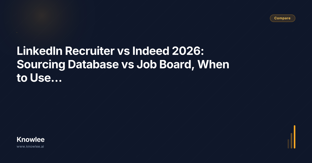 LinkedIn Recruiter vs Indeed 2026: Sourcing Database vs Job Board, When ...