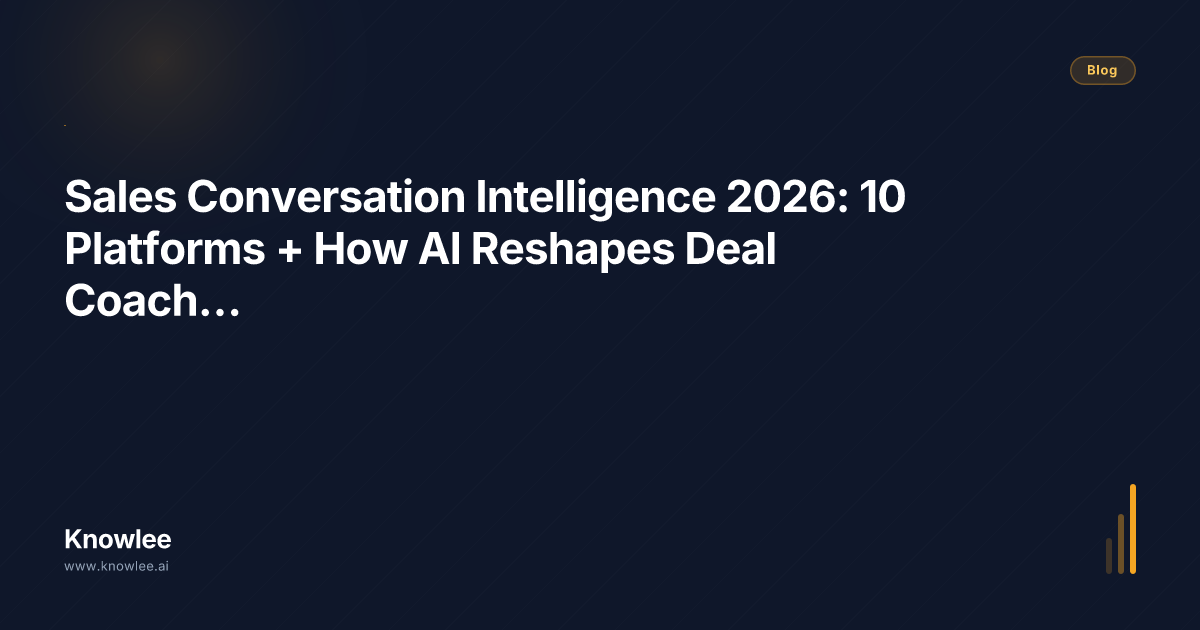 Sales Conversation Intelligence 2026: 10 Platforms + How AI Reshapes ...